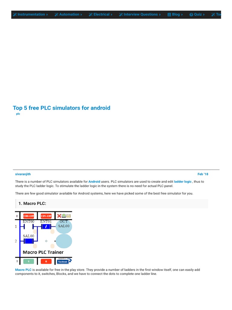 Top 5 Free PLC Simulators For Android: Instrumentation Automation ...