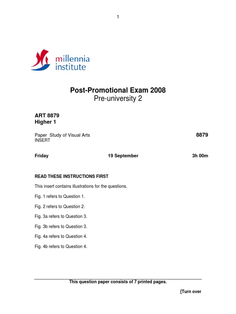 Post-Promotional Exam 2008: Pre-University 2 | PDF | Aesthetics ...