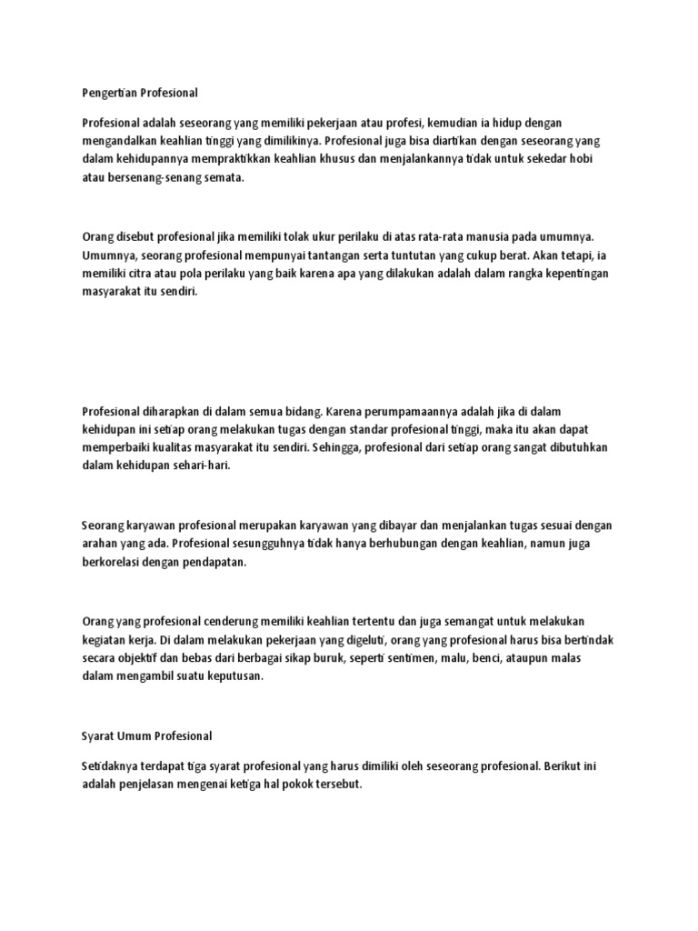 Sikap Profesional | PDF | Karier & Perkembangan | Gaya Hidup