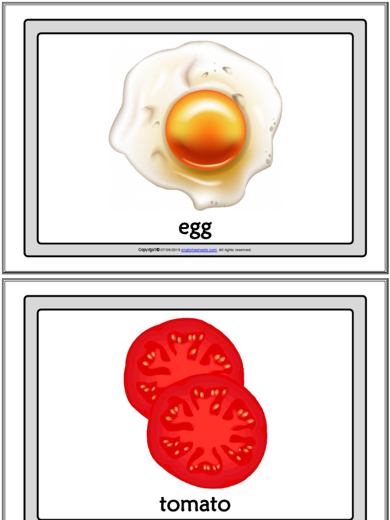Breakfast Vocabulary Esl Printable Flashcards With Words For Kids | PDF ...