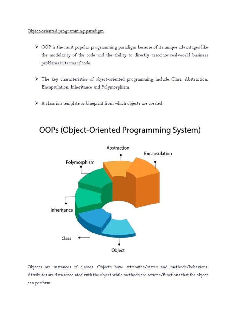 Object Oriented Programming Paradigm Pdf Object Computer Science