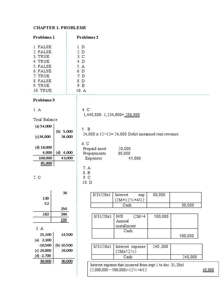 Chapter 1-Problems Problems 1 Problems 2 | PDF | Expense | Financial ...