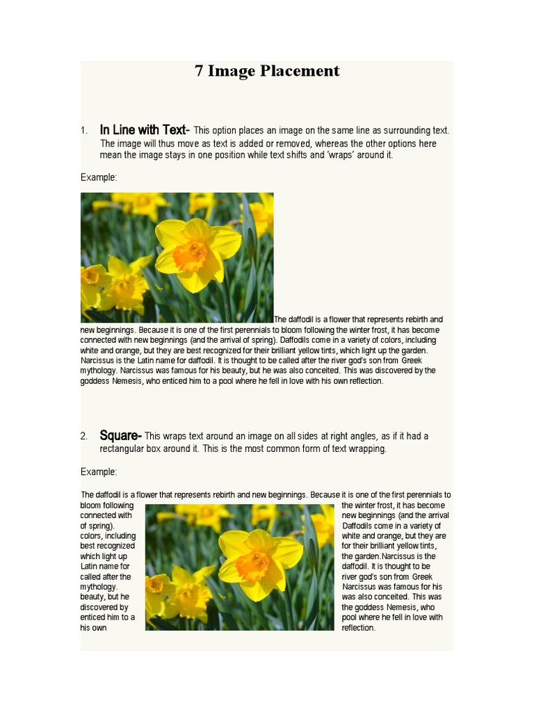 7 Image Placement: in Line With Text | PDF | Flowers