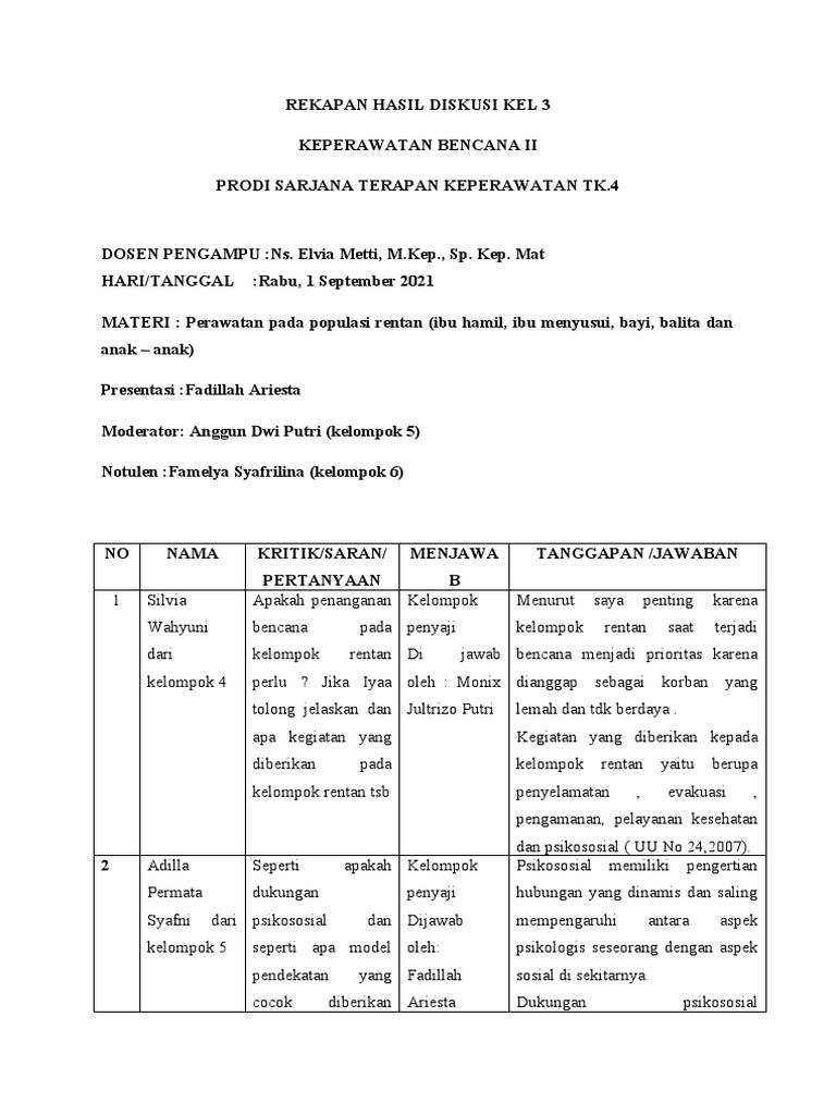 Rekapan Hasil Diskusi Kel 3 | PDF