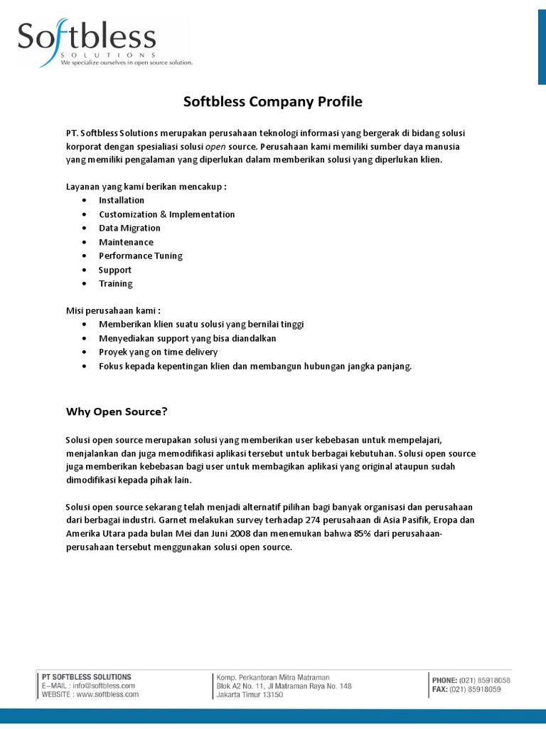 Contoh Company Profile | PDF | Karier & Perkembangan