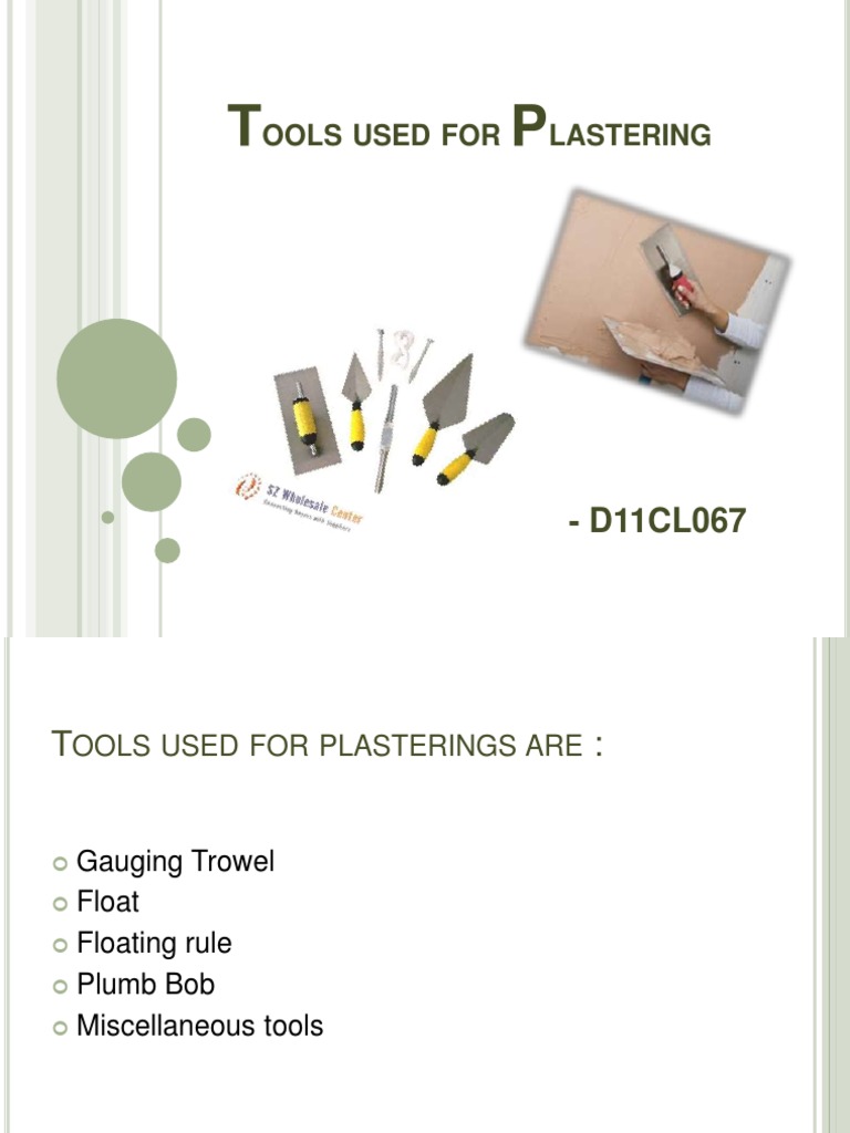 Essential Plastering Tools List | PDF | Home & Garden