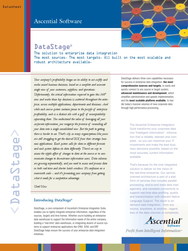 Ascential Software DataStage 7.0 Solution Brochure | PDF | Parallel Computing | Scalability