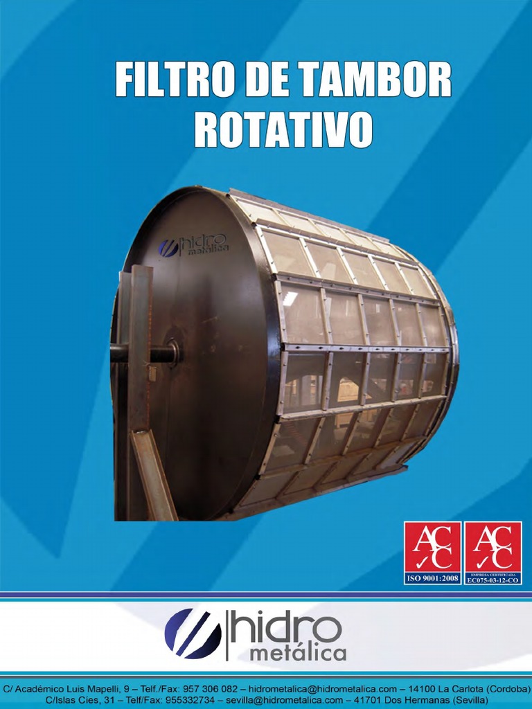 Catálogo Filtro de Tambor Rotativo | PDF | Filtración | Engranaje