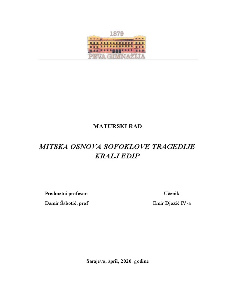 Kralj Edip Ispravljeno | PDF