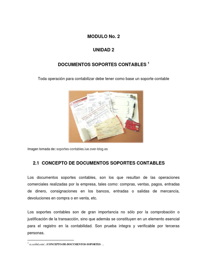 Contabilidad Modulo No. 2.soportes Contables | PDF | Contabilidad | Bancos
