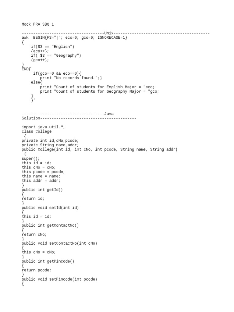 Java Mock PRA 12 3 Solutions | PDF | Computer Programming | Software ...