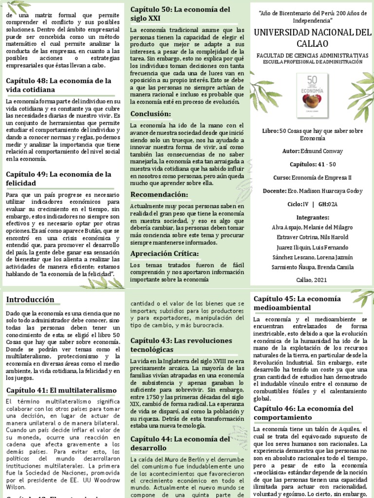 Triptico Economia | PDF | Comportamiento | Proteccionismo