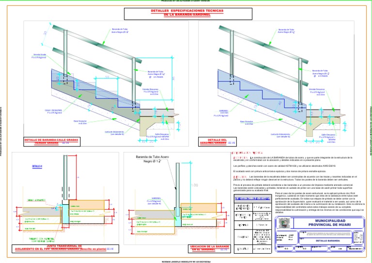 6 Plano Detalles 6 Baranda A1 | PDF | Materiales | Rieles