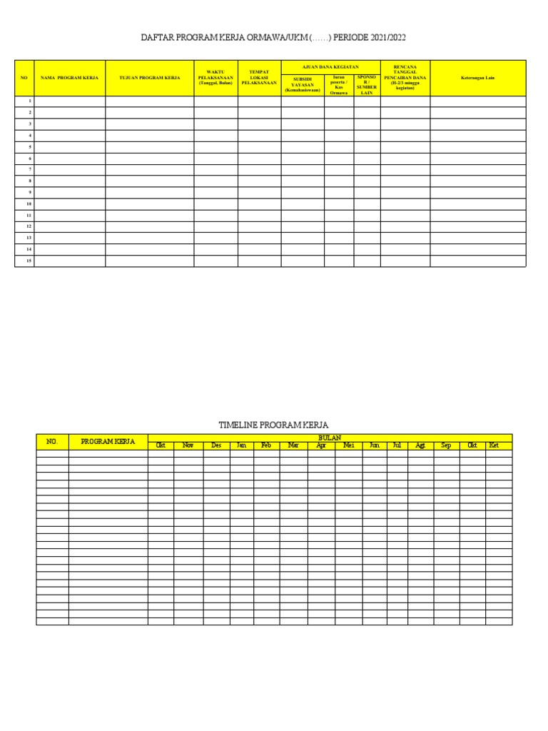 Daftar Program Kerja | PDF