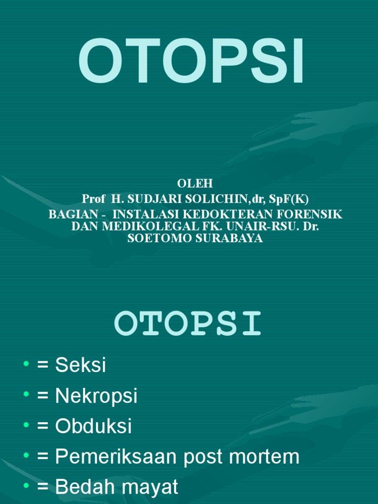 Prosedur dan Teknik Otopsi Forensik | PDF