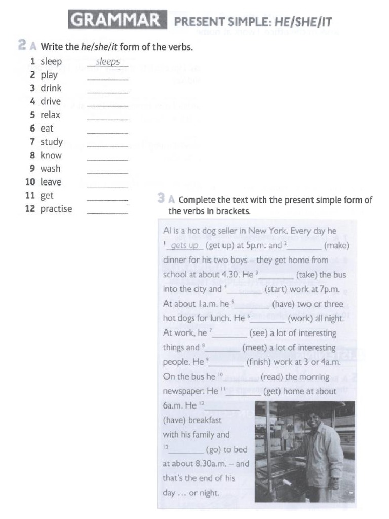 Unit 2 - Grammar Simple Present (She-He-It) | PDF