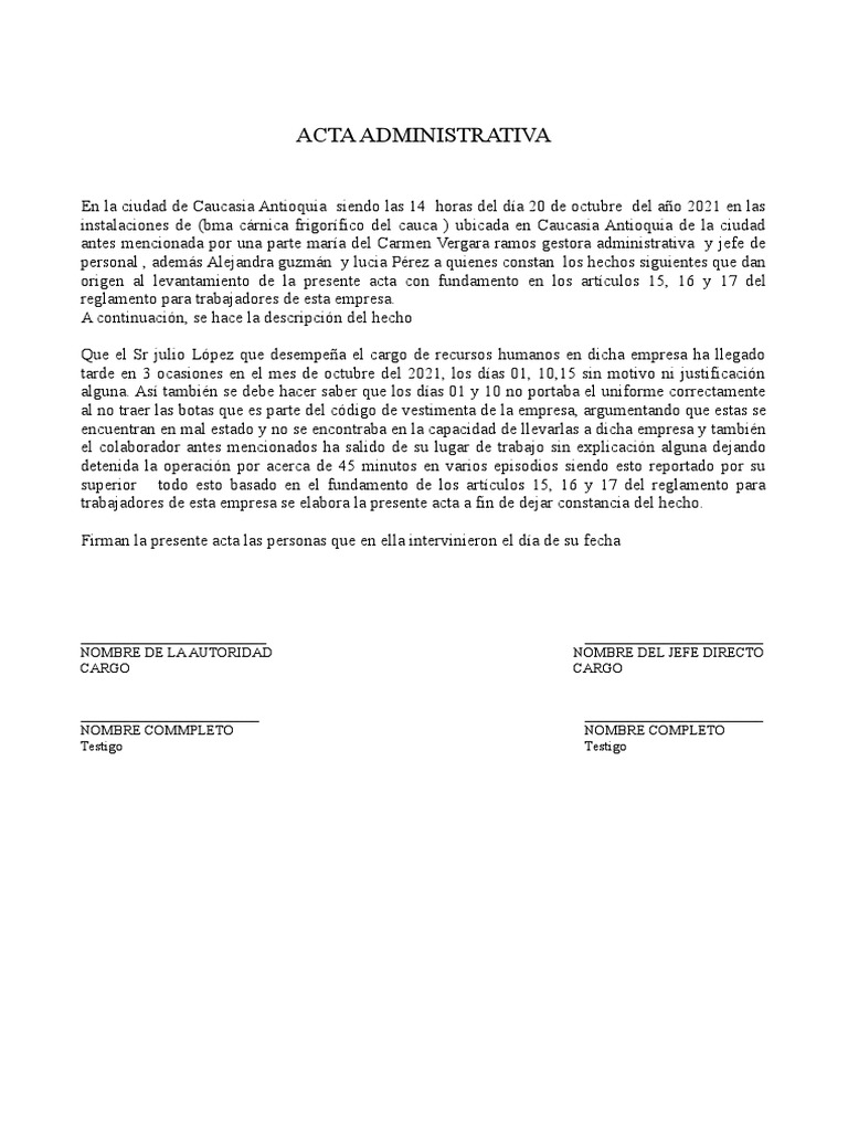 Formato Carta Administrativa | PDF