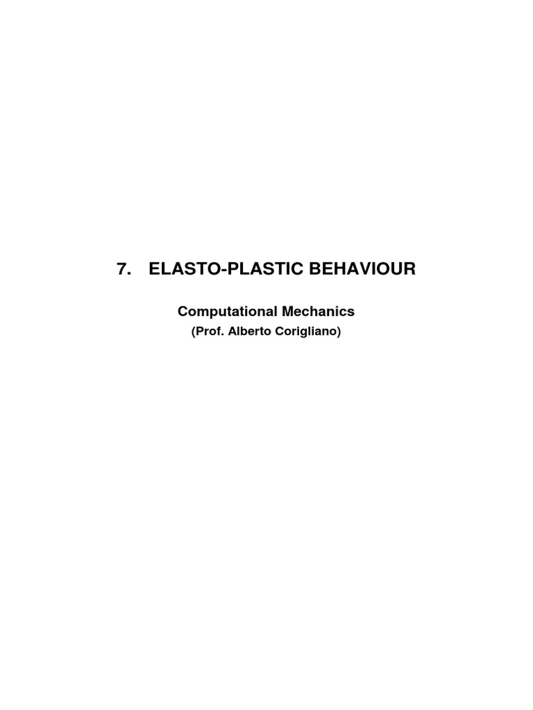 Elastoplastic Behaviour | PDF | Stress (Mechanics) | Plasticity (Physics)
