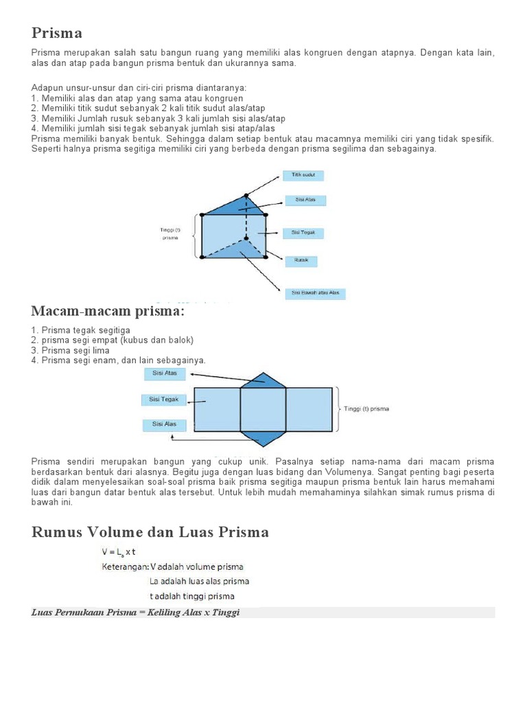 Materi Prisma | PDF | Seni & Disiplin Bahasa | Metode & Bahan Ajar