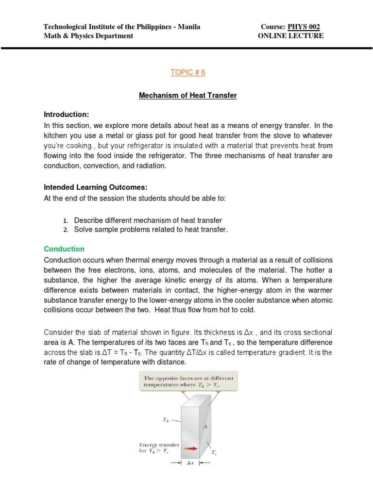 Mechanism of Heat Transfer | PDF | Heat Transfer | Heat