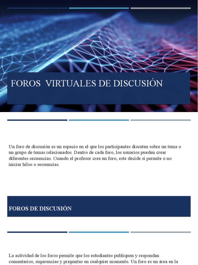 Foros Virtuales Diapositivas | PDF | Foro de Internet | Mi sql