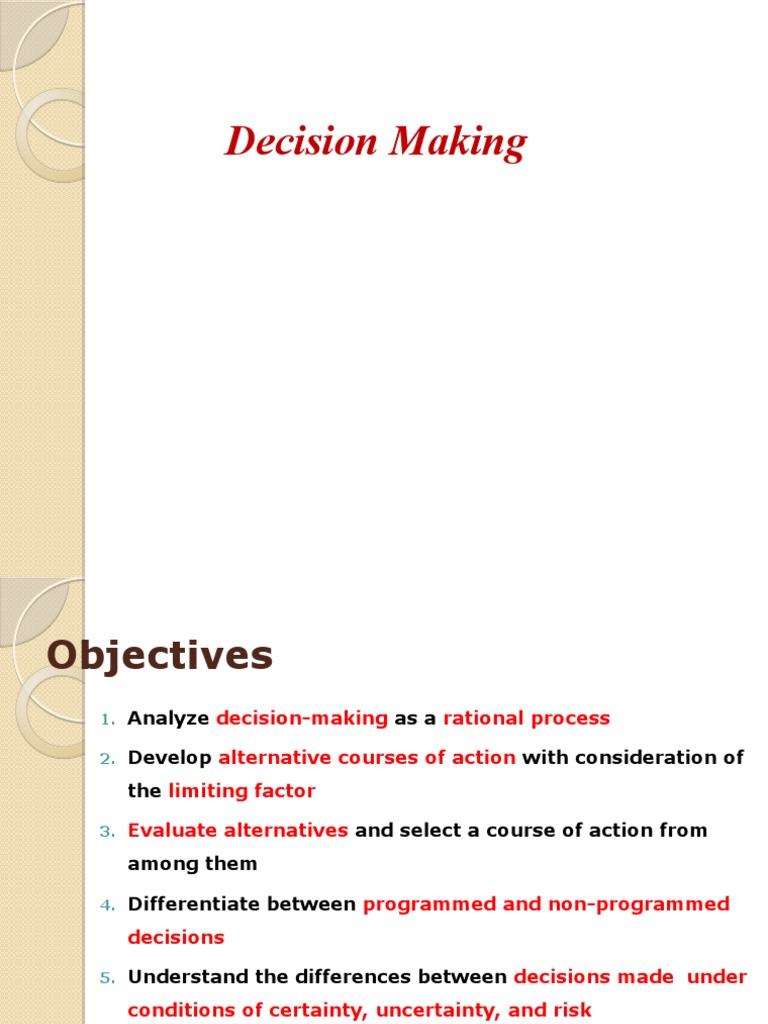 Decision Making | PDF | Decision Making | Uncertainty