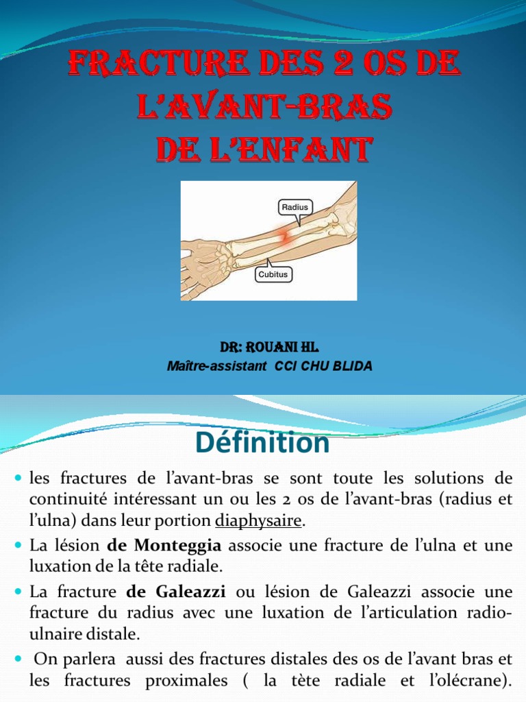Fractures de l'avant-bras chez l'enfant | PDF | Coude | Médecine clinique