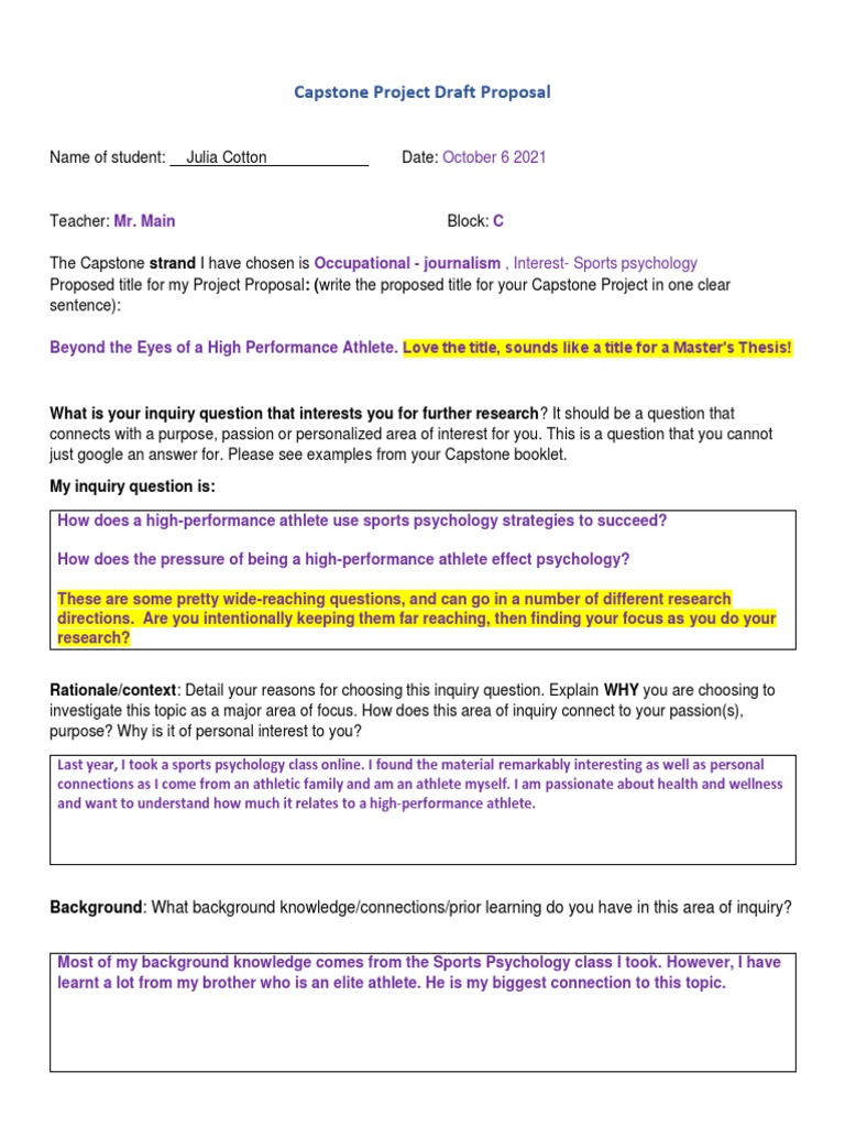 CLC 12 - Capstone Project Draft Proposal | PDF | Critical Thinking ...