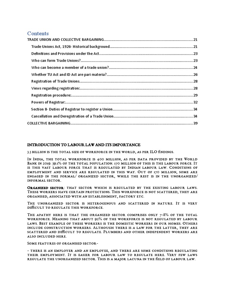 Overview of Indian Labour Law Issues | PDF | Labour Law | Employment