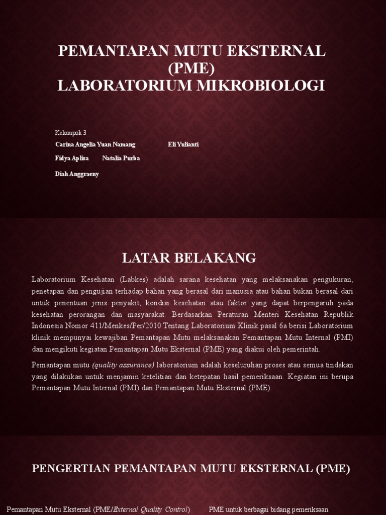 Pemantapan Mutu Eksternal (Pme) PPT Kelompok 3 | PDF | Sains & Matematika