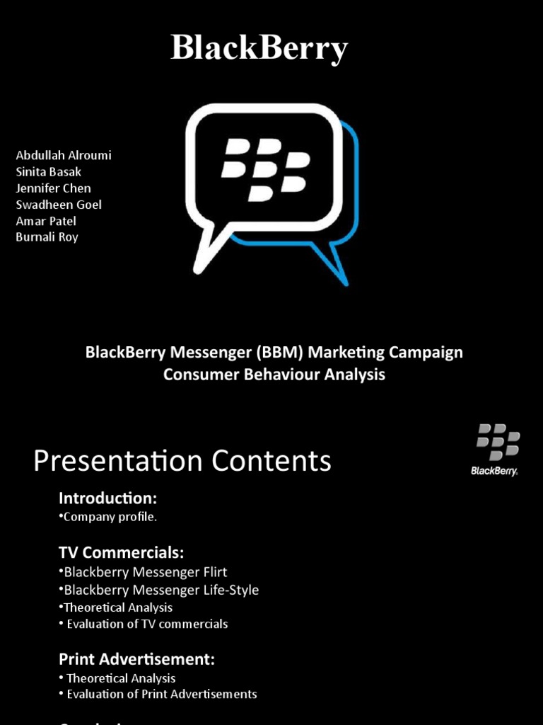 Blackberry Presentation Structure | PDF | Black Berry Limited | Advertising