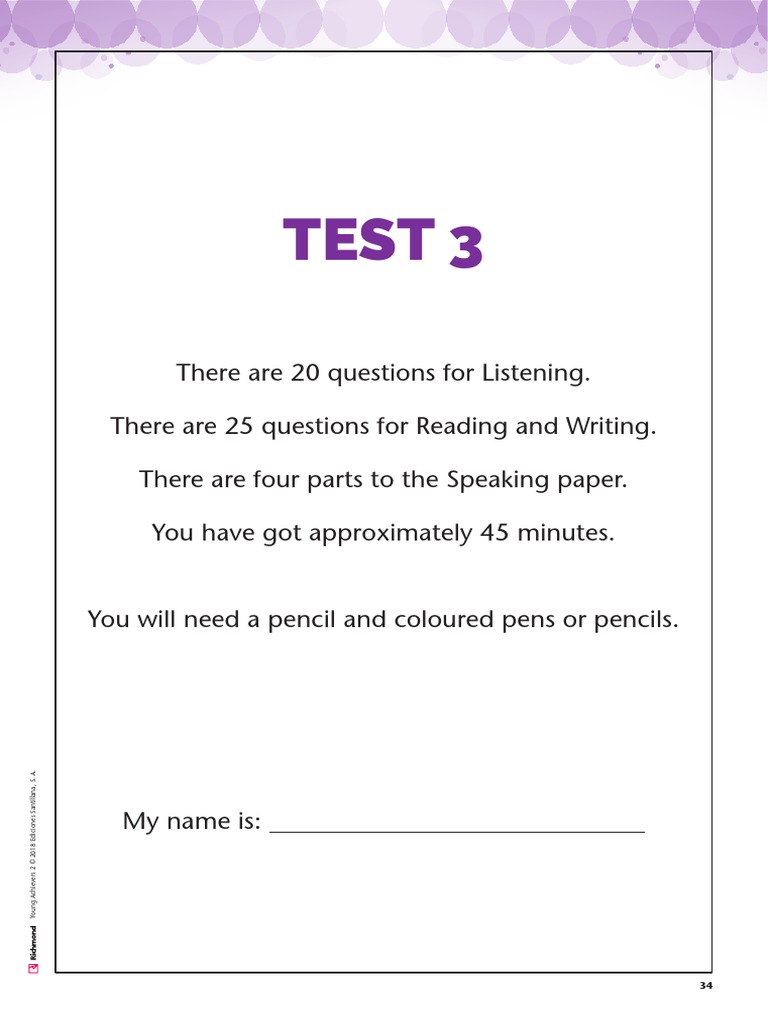 Pre A1 Starters Practice Tests B - 03 | PDF