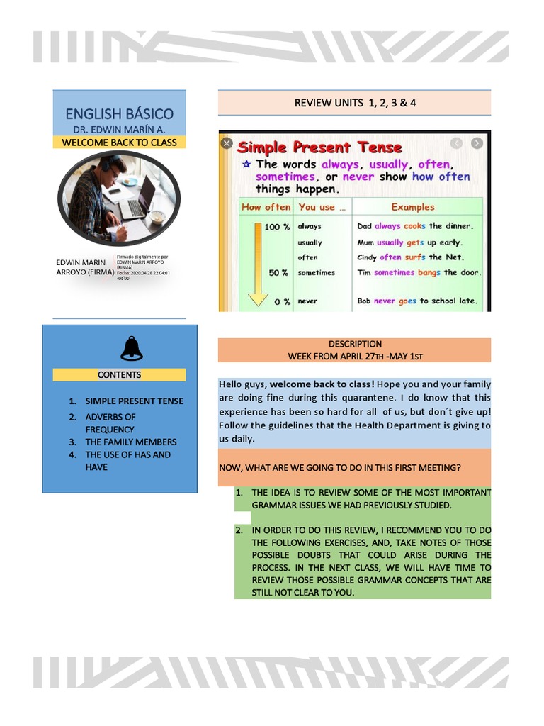 Consigna Semana 4 Inglés Básico | PDF | Communication | Cognition