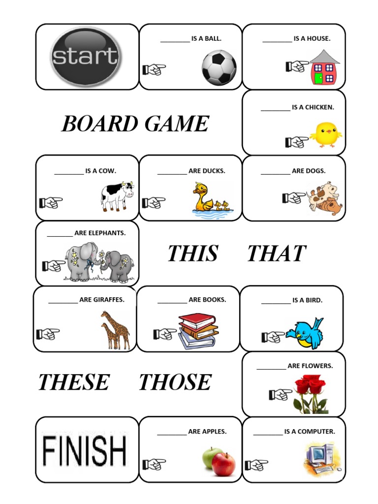 Demonstratives This That These and Those Fun Activities Games 72576 | PDF