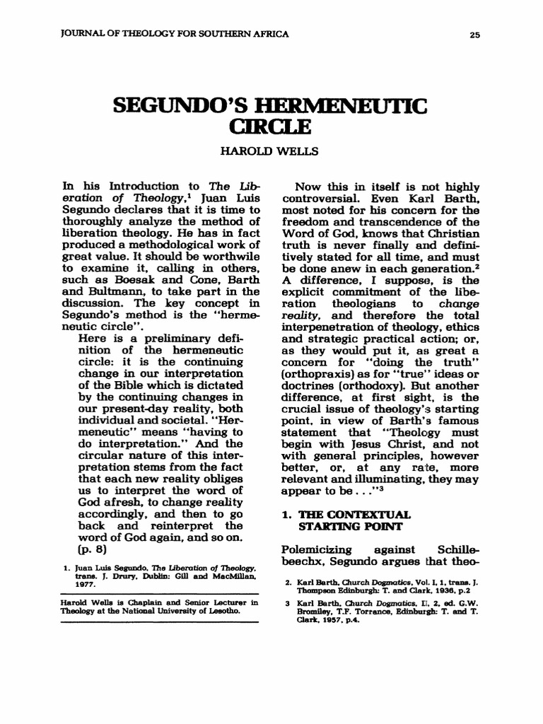 Hermeneutic Circle | PDF | Theology | Karl Barth