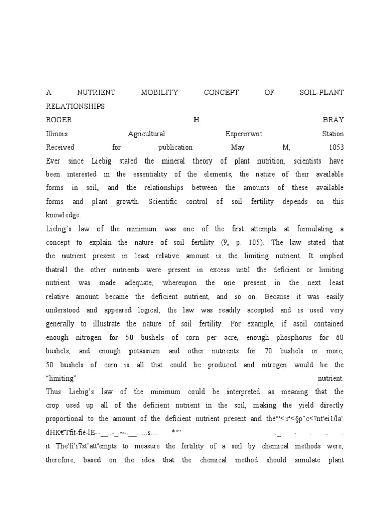 Nutrient Mobility in Soil-Plant Relationships | PDF | Plant Nutrition ...
