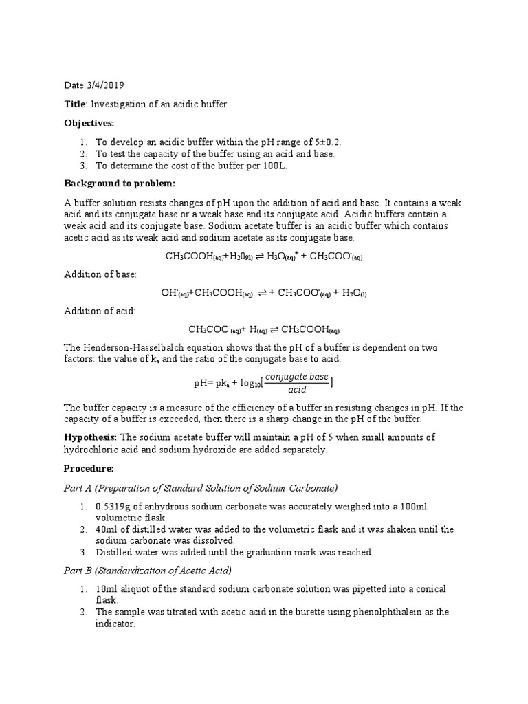 Chem 1070 Lab | PDF | Buffer Solution | Ph