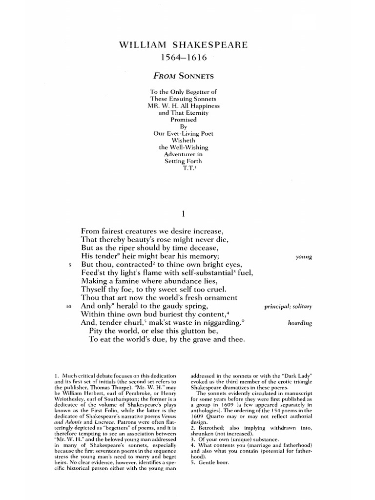 7b. Shakespeare's Sonnets | PDF | Shakespeare's Sonnets