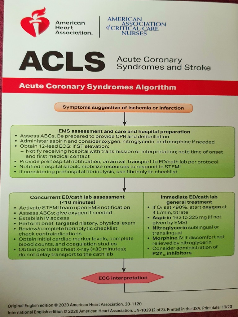 ACLS Acute Coronary Syndrome & Strokes | PDF