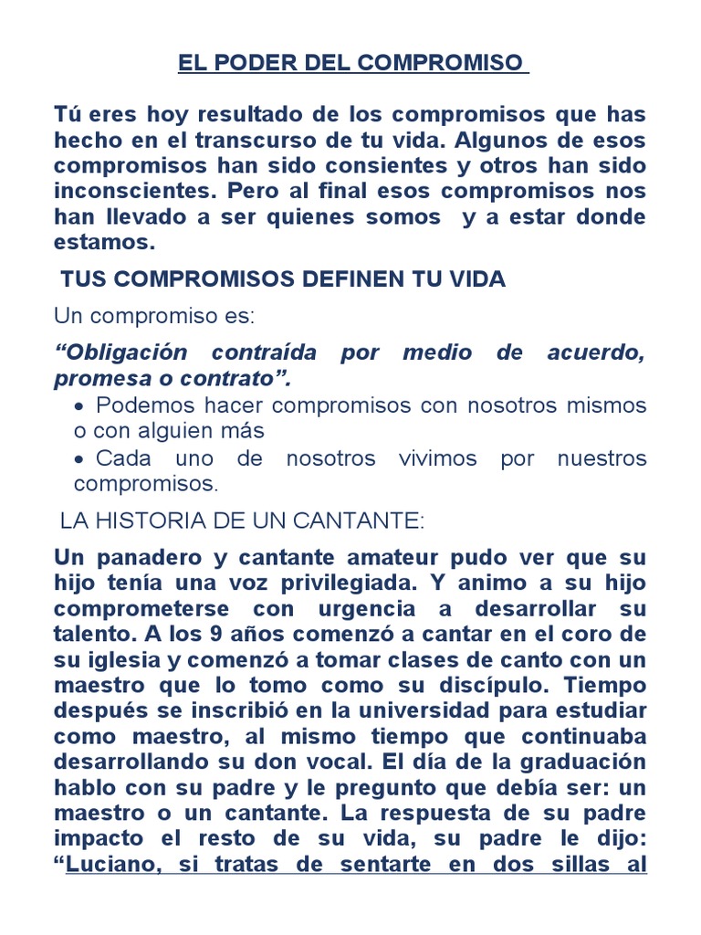 El Poder Del Compromiso | PDF | Jesús