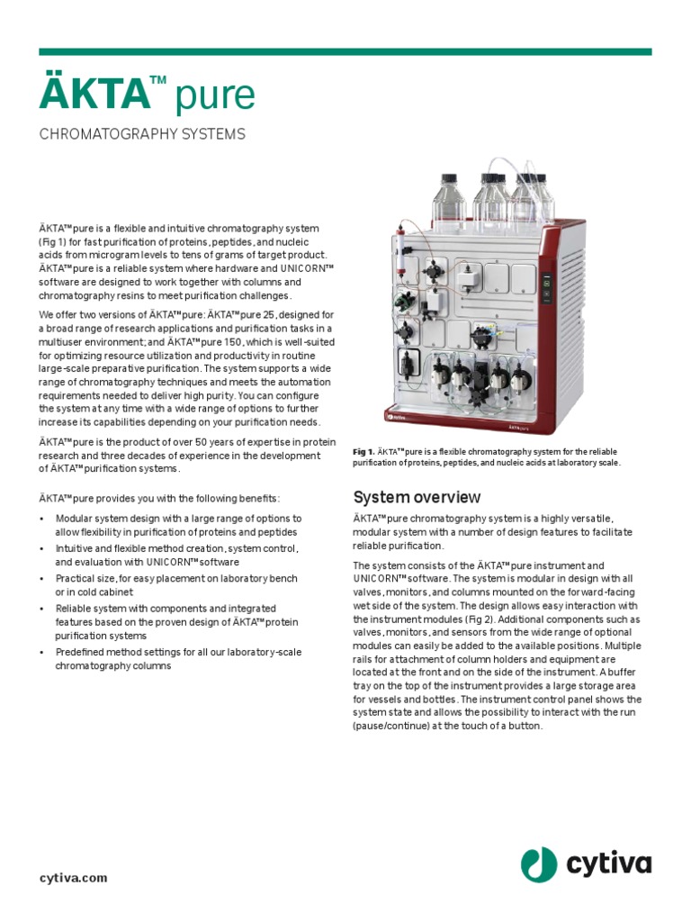 Akta Pure Chromatography System | PDF | Protein Purification ...