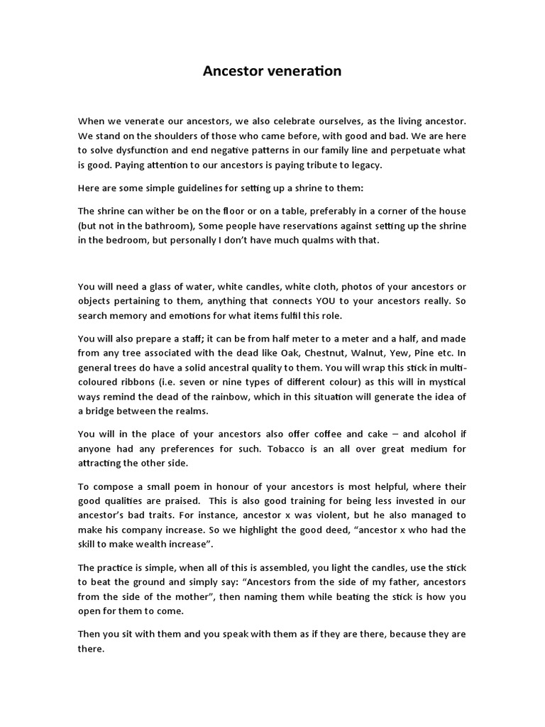 Ancestor Veneration | PDF | Veneration Of The Dead | Anthropology