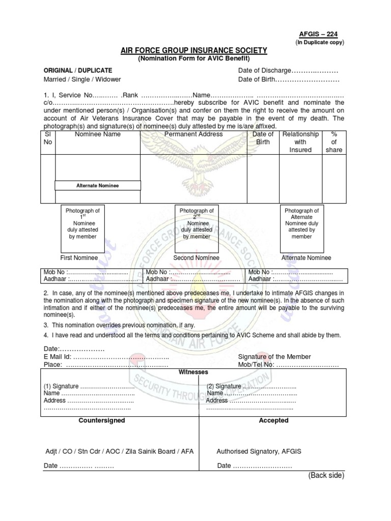 Air Force Group Insurance Society: AFGIS - 224 | PDF | Relationships ...
