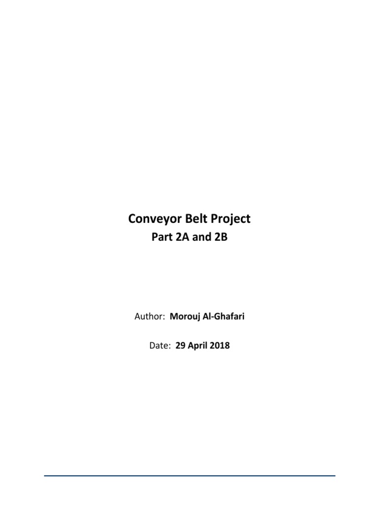 Conveyor Belt Project: Part 2A and 2B | PDF