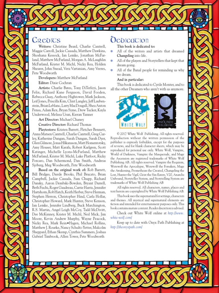 Changeling - The Dreaming 20th Anniversary Edition 2 | PDF | Game ...