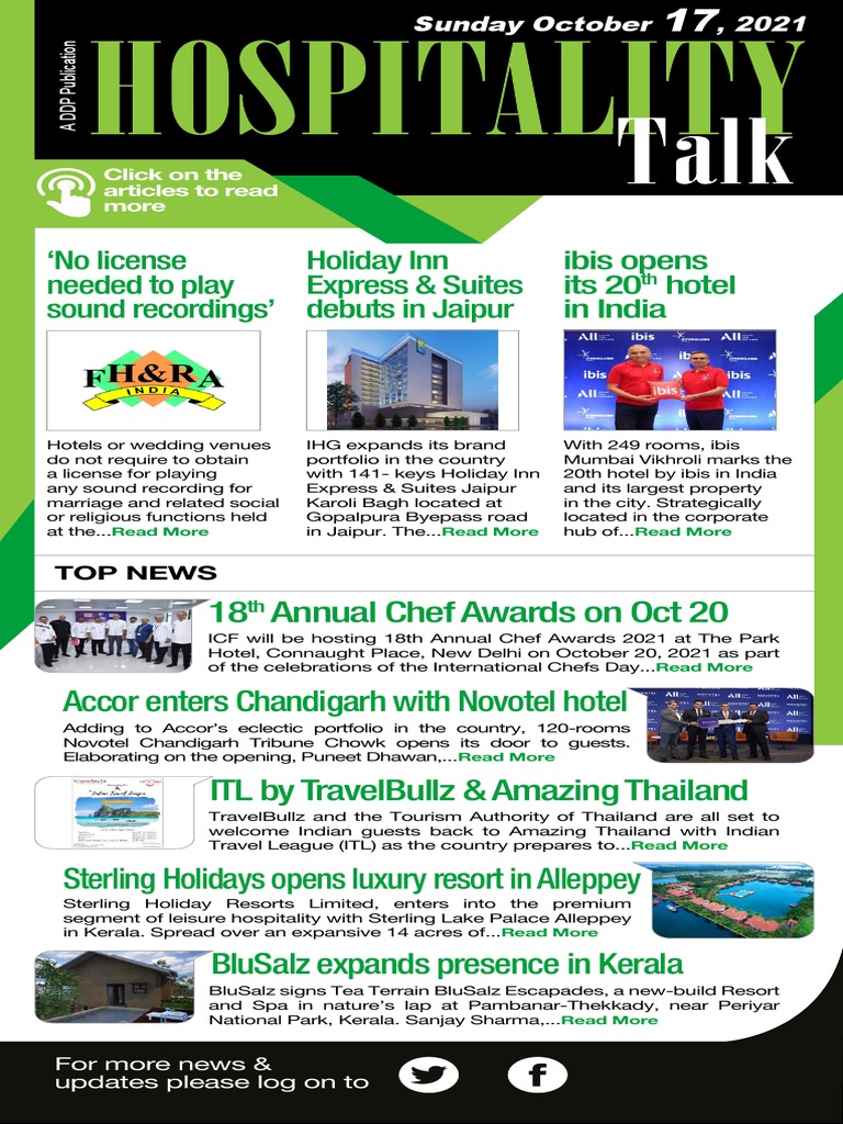 Hospitality Weekly Update 17th Oct 21 | PDF | Hotel | Hospitality Industry