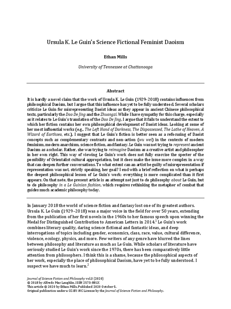 035 Mills Le Guin Feminist Daoism Final | PDF | Orientalism (Book) | Feminism