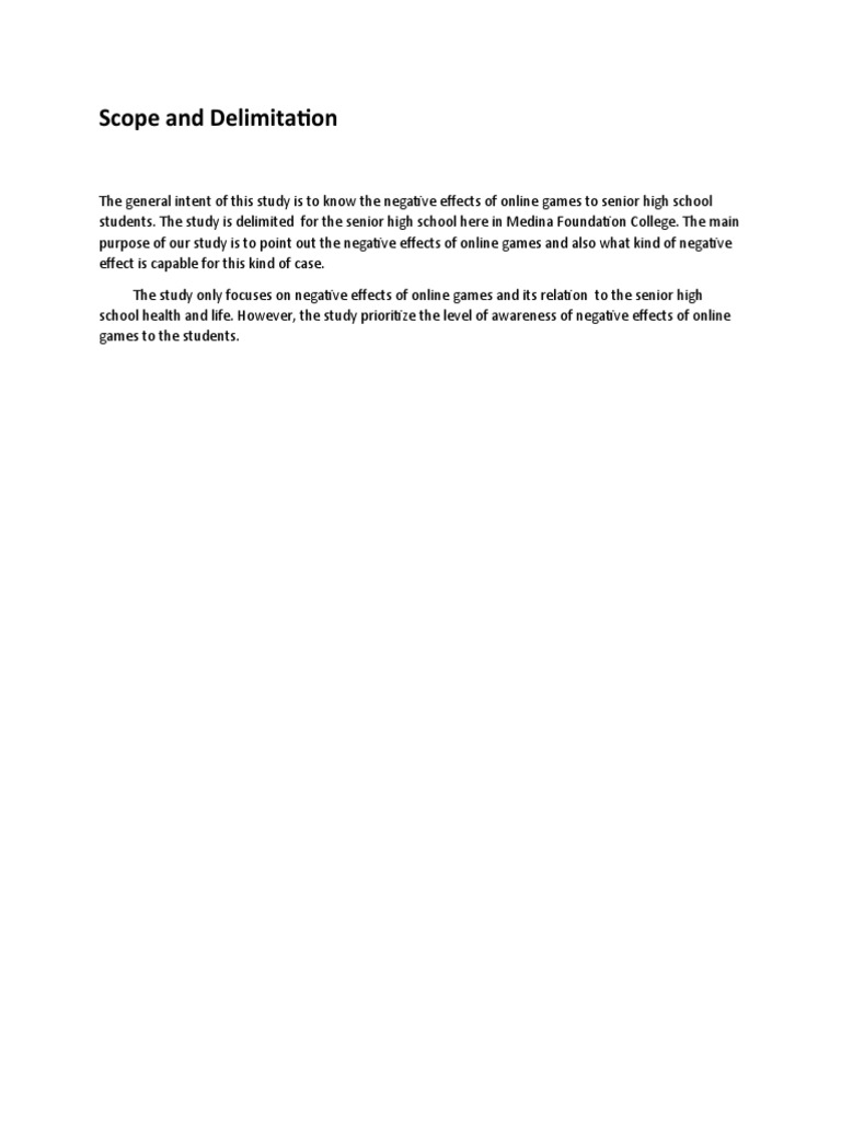 Scope and Delimitation For 2nd Sem | PDF