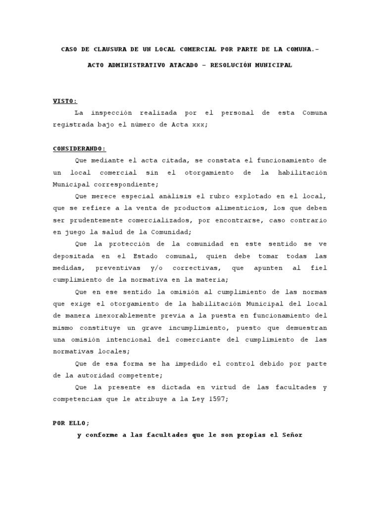 Acto Administrativo (Modelo) | PDF