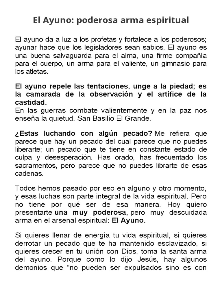 El Ayuno | PDF | Rápido | Prestado